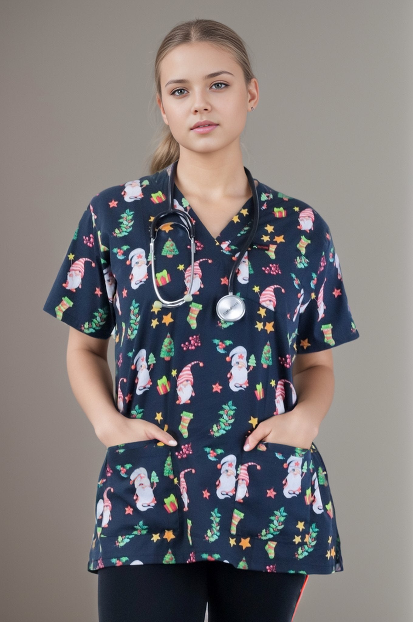 Printed Christmas Scrub Collection Australia Sale,Fun Scrub Top Women ...
