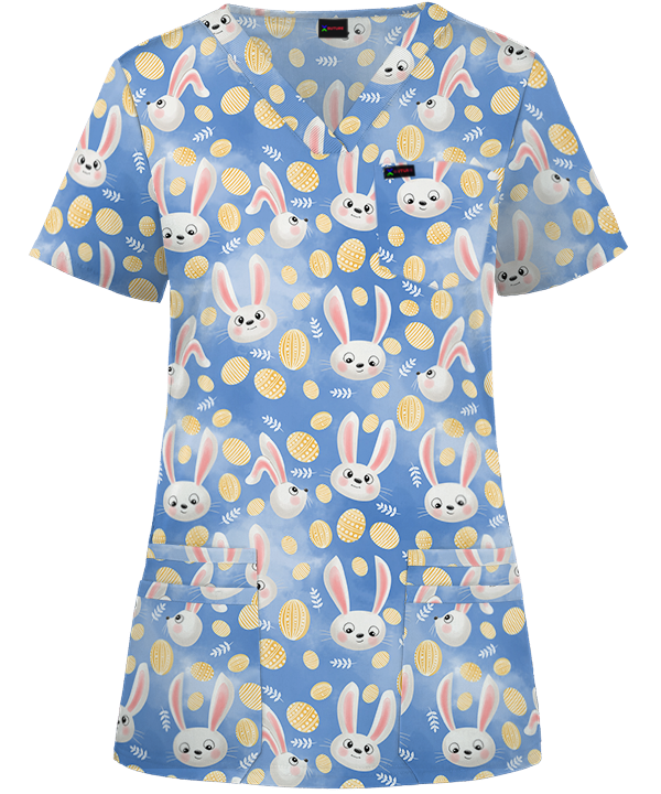 Easter Scrub Top – X Suture